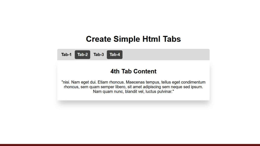 Create A Tab In HTML HTML Tabs Example With Code In Hindi 