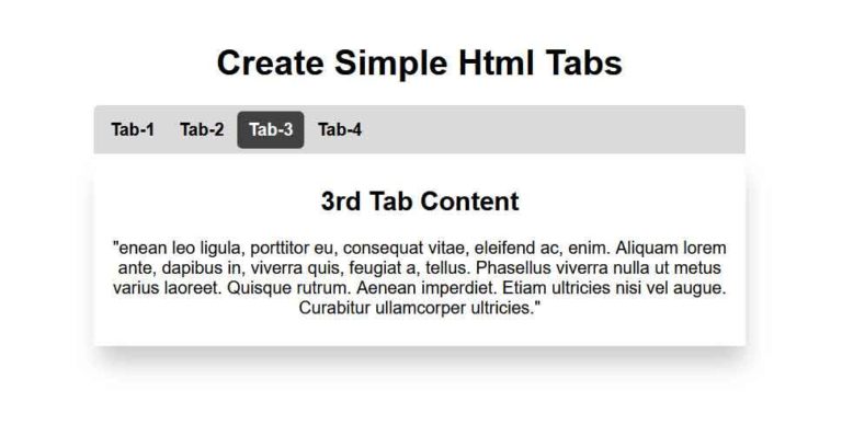 Create a Tab In HTML, HTML Tabs Example With Code In Hindi - Web Tutorial Hindi