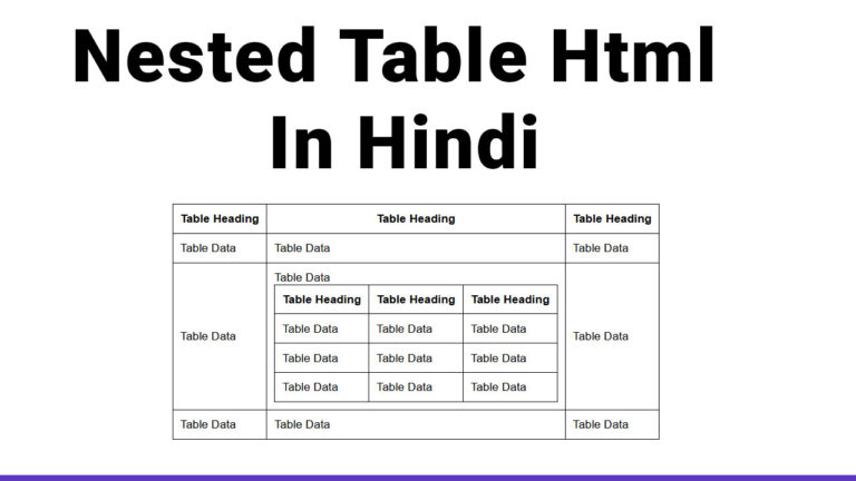 Nested Table Html In Hindi Web Tutorial Hindi 9778
