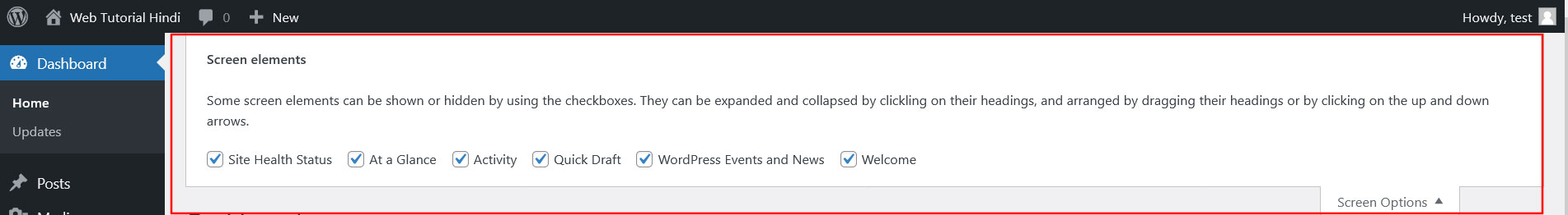 WordPress Dashboard Tutorial In Hindi - Web Tutorial Hindi